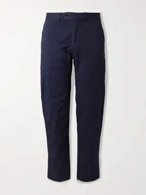 Hartford Taylor Straight-leg Cotton-gabardine Trousers - Blue