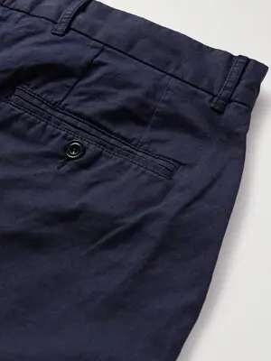 Hartford Taylor Straight-leg Cotton-gabardine Trousers - Blue