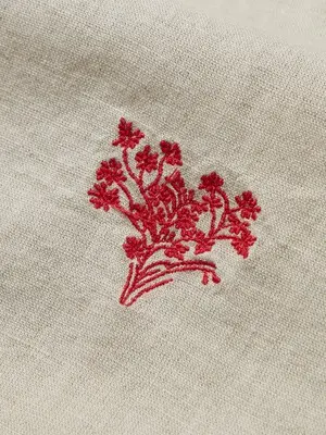 Portuguese Flannel Convertible-collar Embroidered Linen And Cotton-blend Shirt