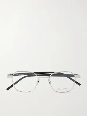 Saint Laurent Round-frame Optical Glasses - Silver