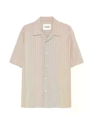 JIL SANDER Stripe-pattern Short-sleeve Shirt - Neutrals