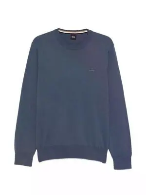 BOSS Crew-neck Long-sleeve Sweater With Logo Detail
