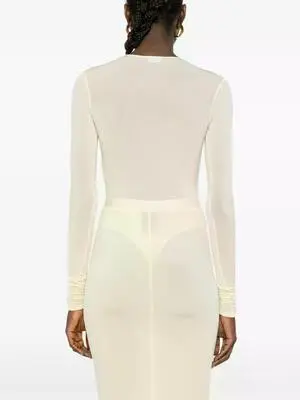Wardrobe.NYC Sheer Bodysuit - Neutrals