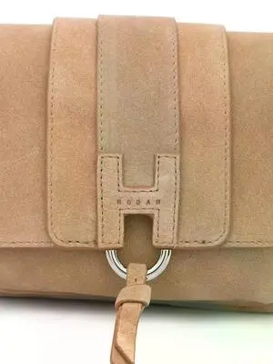 Hogan Trend Flap Suede Shoulder Bag - Neutrals