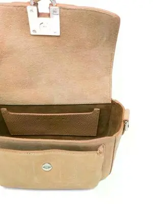 Hogan Trend Flap Suede Shoulder Bag - Neutrals