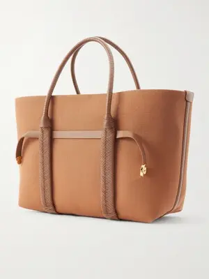 Loro Piana Ghiera Leather-trimmed Canvas Tote - Brown