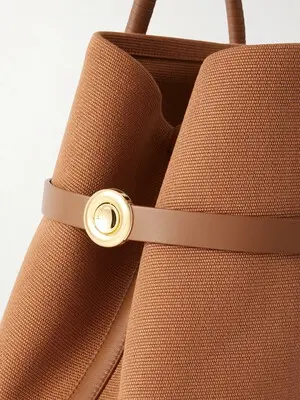 Loro Piana Ghiera Leather-trimmed Canvas Tote - Brown