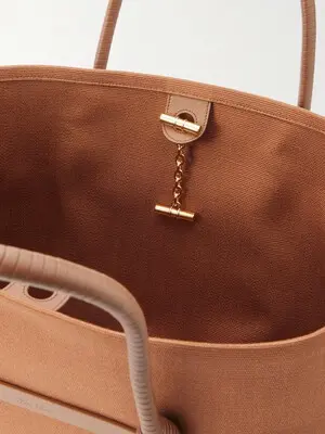 Loro Piana Ghiera Leather-trimmed Canvas Tote - Brown