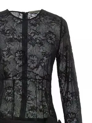 Alessandra Rich Lace Maxi Dress With Bow