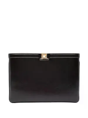 Elisabetta Franchi Logo-plaque Clutch - Brown