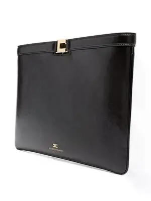 Elisabetta Franchi Logo-plaque Clutch - Brown