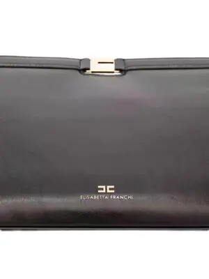Elisabetta Franchi Logo-plaque Clutch - Brown