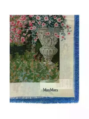 Max Mara Floral Scarf - Neutrals