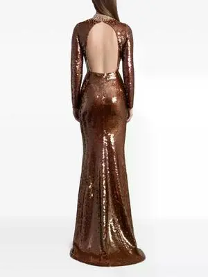 GEMY MAALOUF Sequined Fitted Maxi Dress