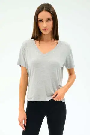 Splits59 Georgia Jersey V-neck - Heather Grey