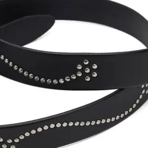Anderson's Narrow Studded Leather Belt - Black