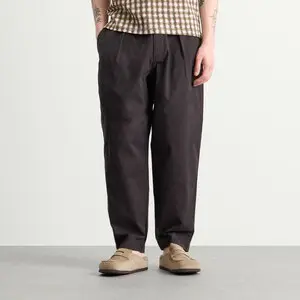 Universal Works Summer Canvas Pleated Track Pant - Licorice
