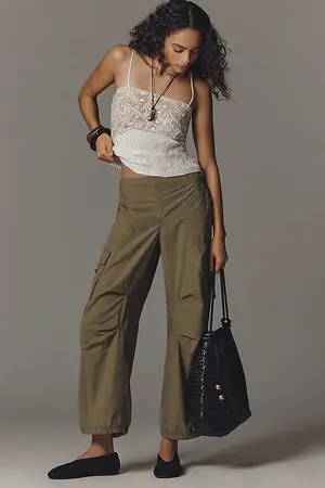 Anthropologie Utility Parachute Pants - Dark Green