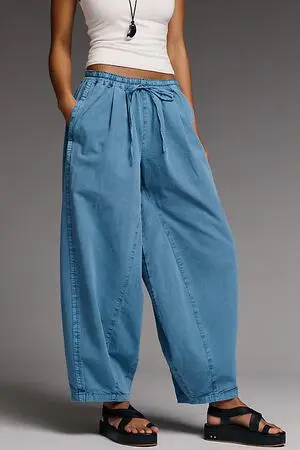 PILCRO Rina Cotton Linen Balloon Pants