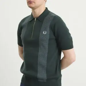 Fred Perry Panel Knitted Polo Shirt