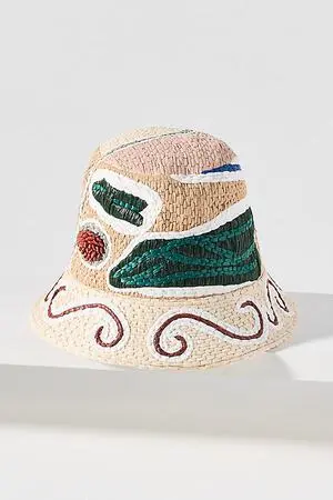 ALEMAIS Velora Raffia Bucket Hat - Multi