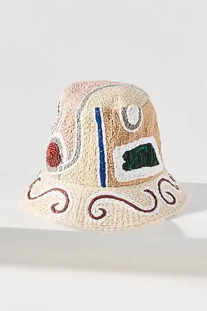 ALEMAIS Velora Raffia Bucket Hat - Multi