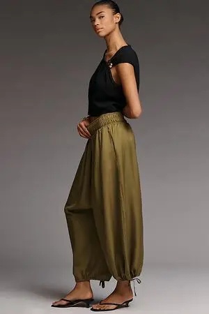 Anthropologie Draped Harem Pants - Avocado