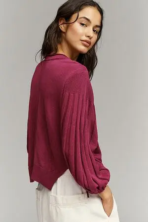 Anthropologie Balloon Sleeve Swing Sweater