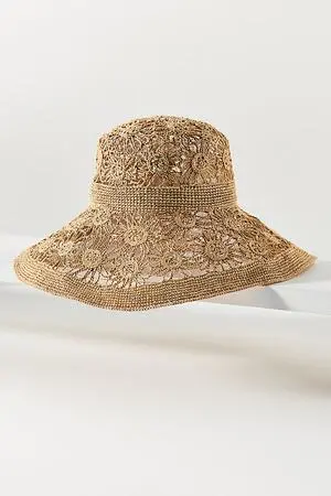 San Diego Hat Open Floral Bucket Hat - Natural