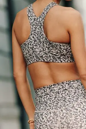 Varley Freesoft Selma Racerback Sports Bra - Grey Pattern
