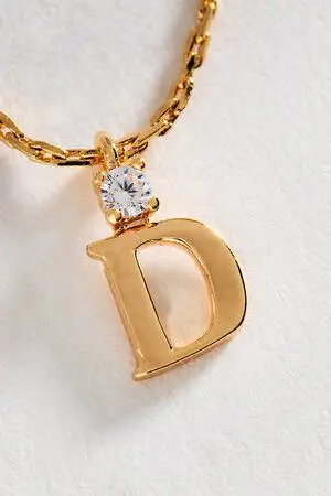 Anthropologie Crystal Initial Pendant Necklace D