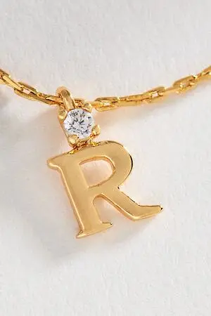 Anthropologie Crystal Monogram Pendant Necklace - R