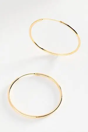 Anthropologie Delicate Grand Hoop Earrings - Gold