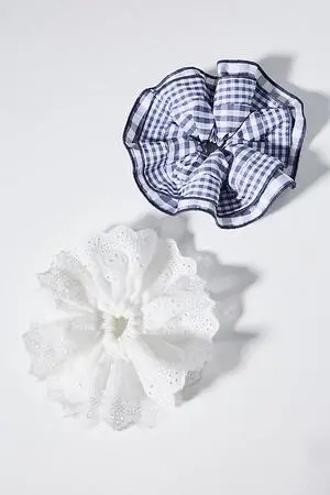 Maeve Set Of 2 Scrunchies - Navy