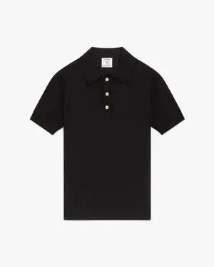 Casablanca Pointelle Monogram Short Sleeve Polo Shirt