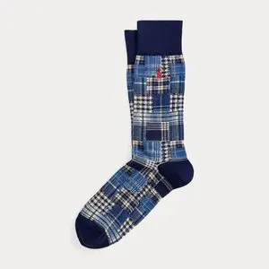 Ralph Lauren Plaid Patchwork Trouser Socks - Navy