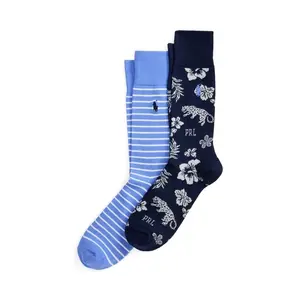 Ralph Lauren Tropical & Striped Trouser Socks 2 Pack