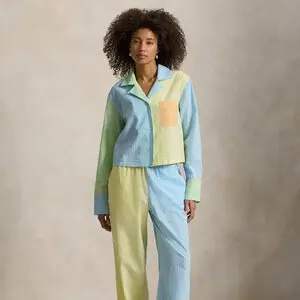 Ralph Lauren Color-blocked Seersucker Pajama Set - Multicolor