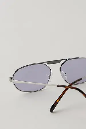 Free People Tavi Aviator Sunglasses - Silver/grape Soda