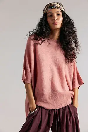 Free People We The Free Ninth Street Cashmere Tee - Coral