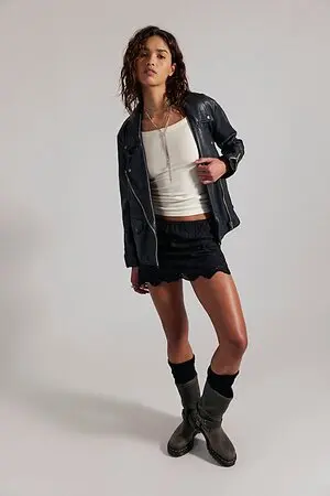 Free People Eyelet Cotton Skort - Black