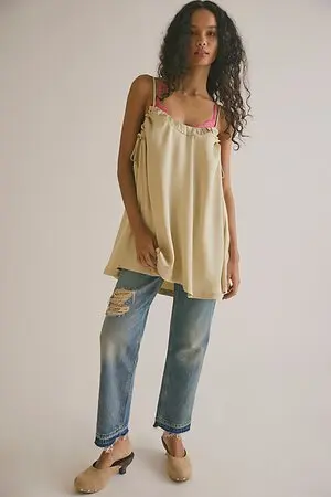 Free People Sundown Mini Slip - Bleached Out