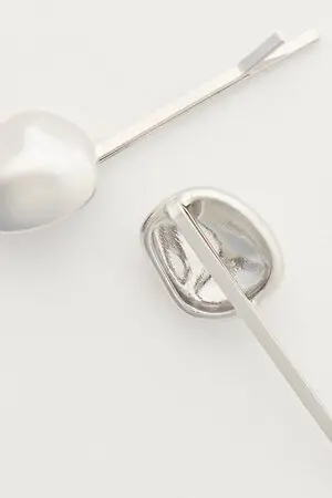 Free People Nox Barrettes Set Of 2 - Silver