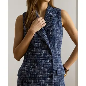 Ralph Lauren Double-breasted Bouclé Sleeveless Dress