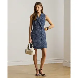 Ralph Lauren Double-breasted Bouclé Sleeveless Dress