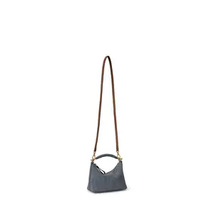 Ralph Lauren Washed Denim Blaike Shoulder Bag - Blue/lauren Tan