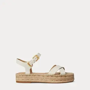 Ralph Lauren Leather Espadrille - Soft White