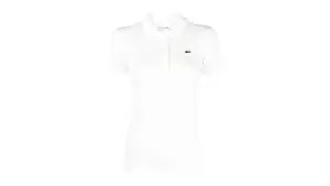 Lacoste Slim Fit Ribbed Polo Shirt - Flour White