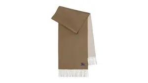 Burberry Mu Embroidered Knight Solid Scarf - Vole Brown/smoke Grey