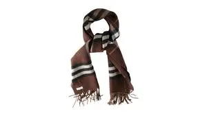 Burberry Reversible Ekd Check Cashmere Scarf - Treacle Brown